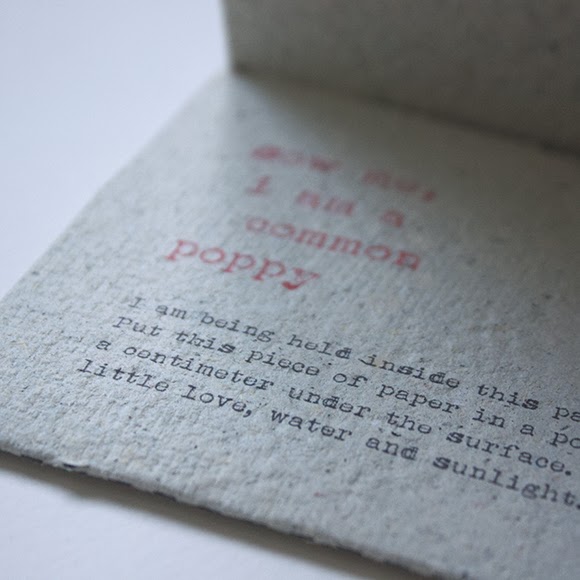 Stoffer + Blik // Send a smile: Grow-a-card: handmade paper with poppy ...