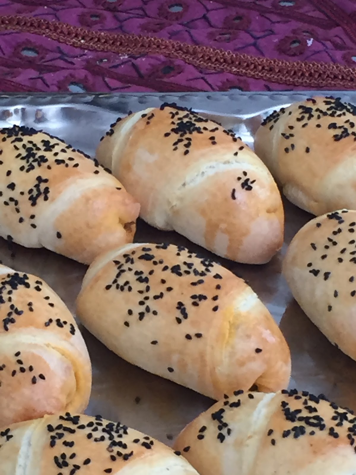 Croissant Buns with Harissa Olive filling