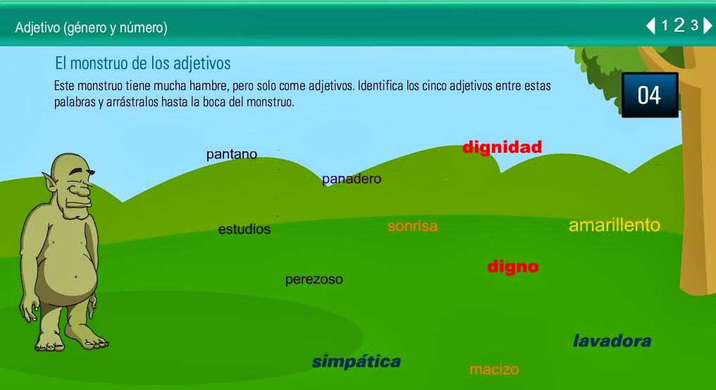 MOLINILLOS DE COLORES: EL GÉNERO Y NÚMERO DE LOS ADJETIVOS