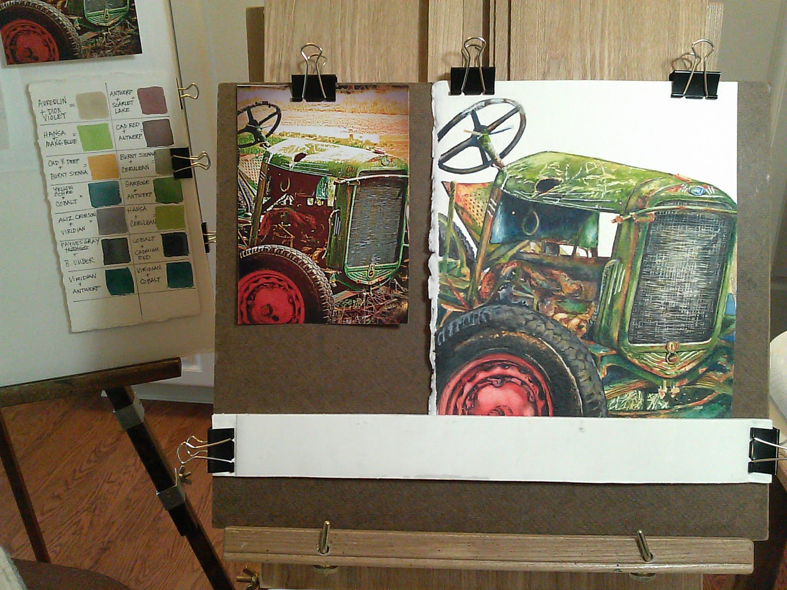 She Must Make Art : The Vintage Tractor in Watercolor