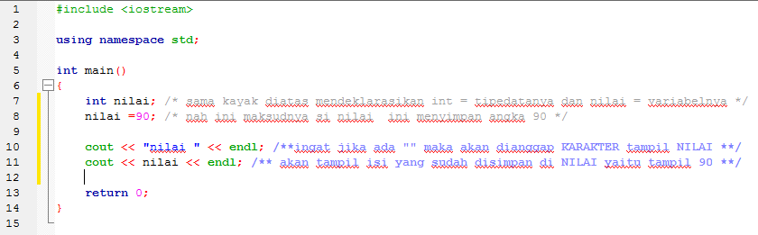 Deklarasi Variabel Bahasa Pemrograman C++ beserta contohnya ~ Coding ...