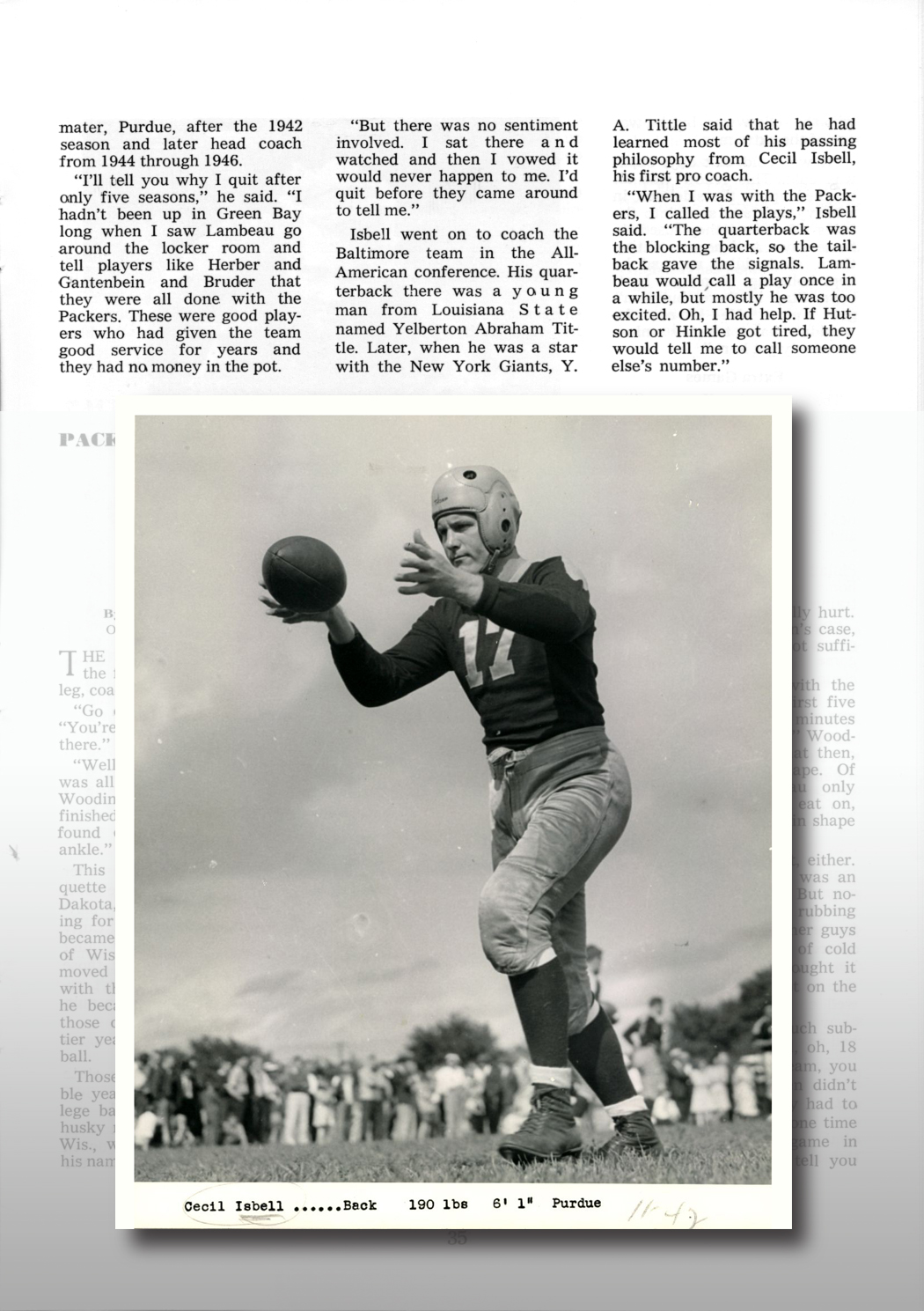 PACKERVILLE, U.S.A.: From the Past: Cecil Isbell