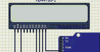 LCD 16x2 Scrolling Arduino SimulIDE - Rich Arduino