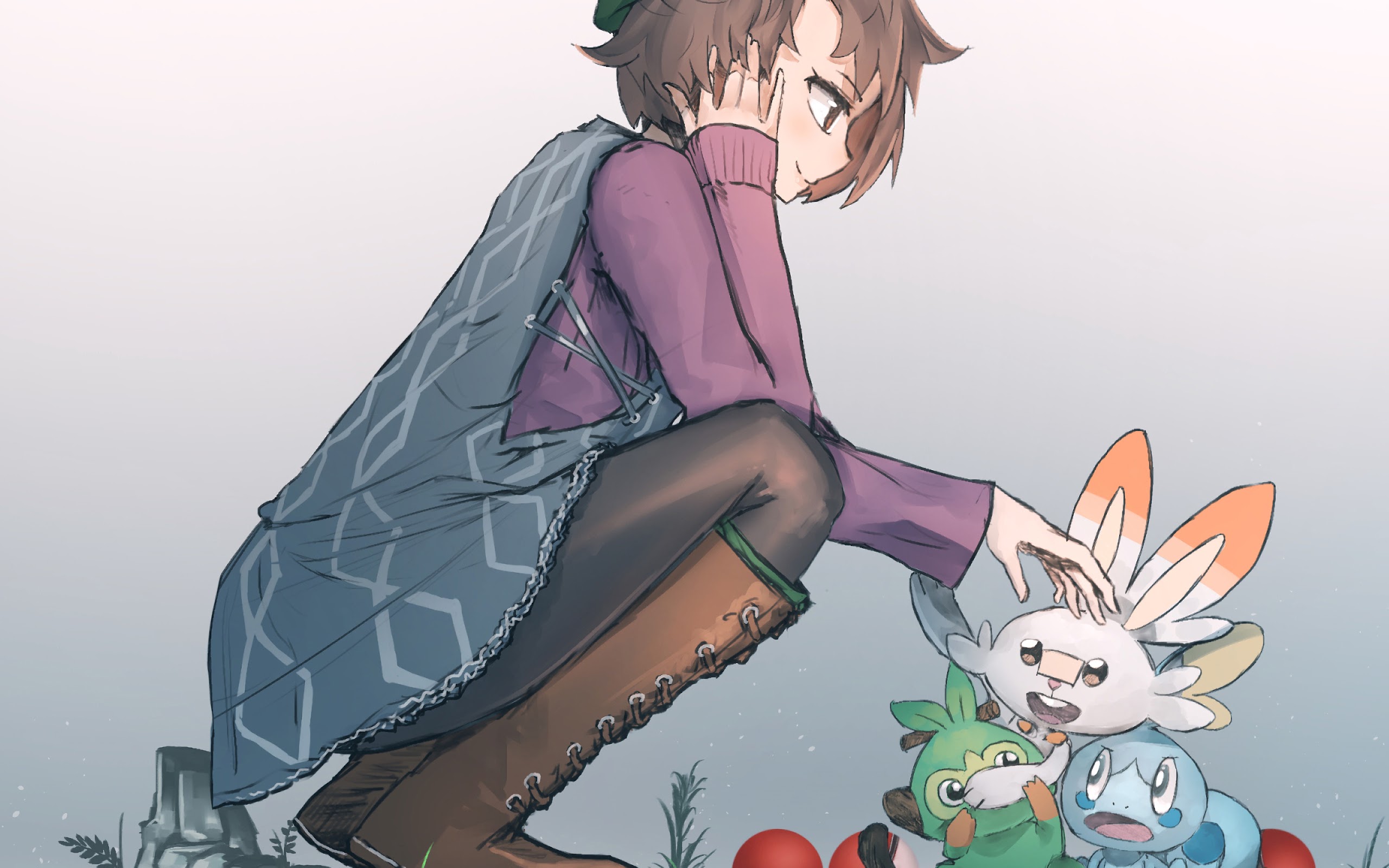 Pokemon Sword and Shield, Scorbunny, Grookey, Sobble, Female, Pokemon ...
