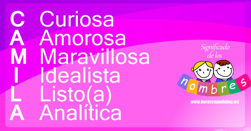 [QUE SIGNIFICA] EL NOMBRE CAMILA - Nombres para bebes mujeres