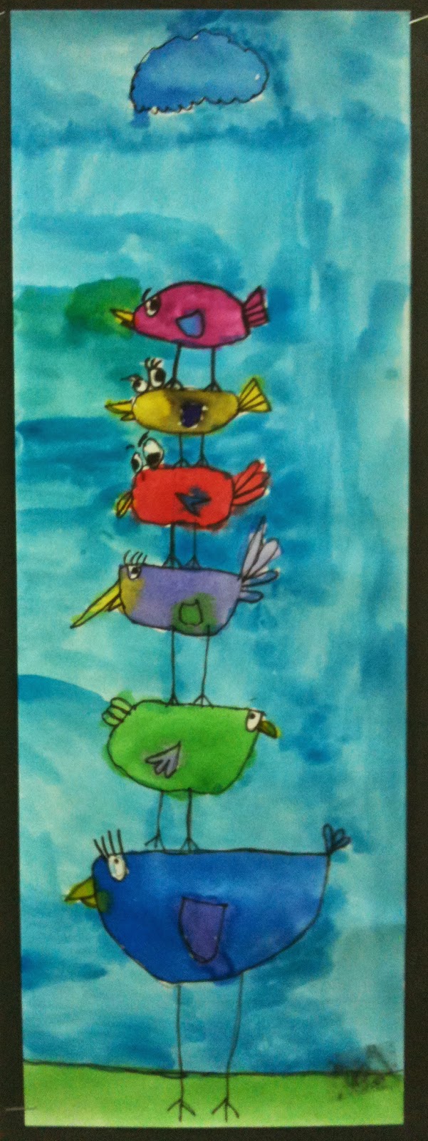 Art Room Blog: 1st Grade Stacking Birds...