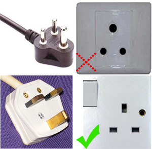 The standardized round plug in Sri Lanka turns square