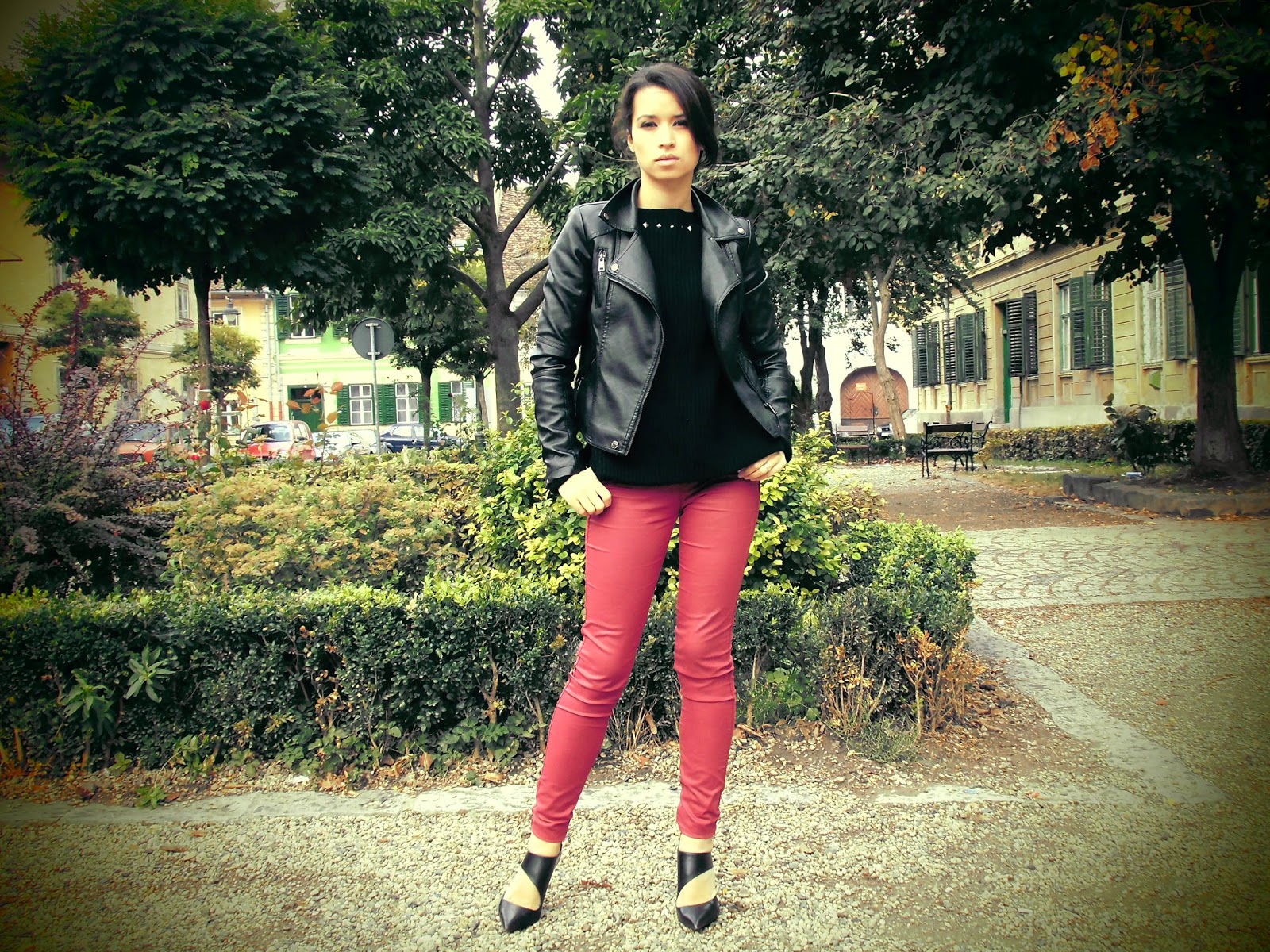OOTD:Autumn with leather and burgundy - Lifeology, byCarmen
