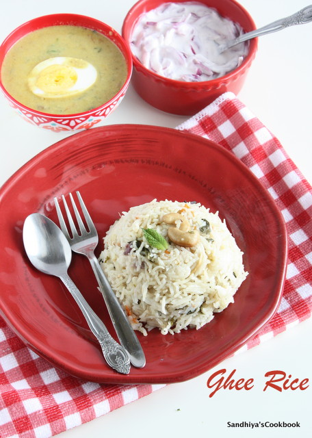 Sandhiya's Cookbook: Nei Soru | Ghee Rice | Ghee Rice in Pressure Cooker