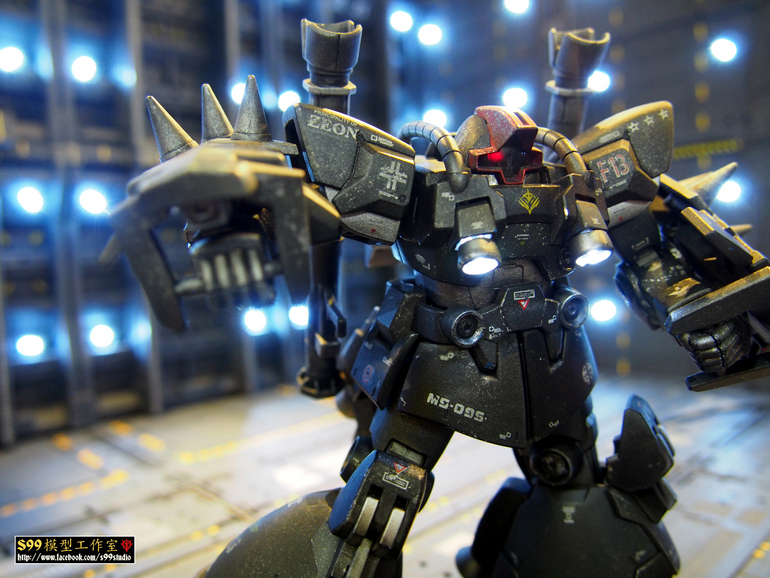 GUNDAM GUY: HGBF 1/144 Dom R35 - Customized Build w/ LEDs
