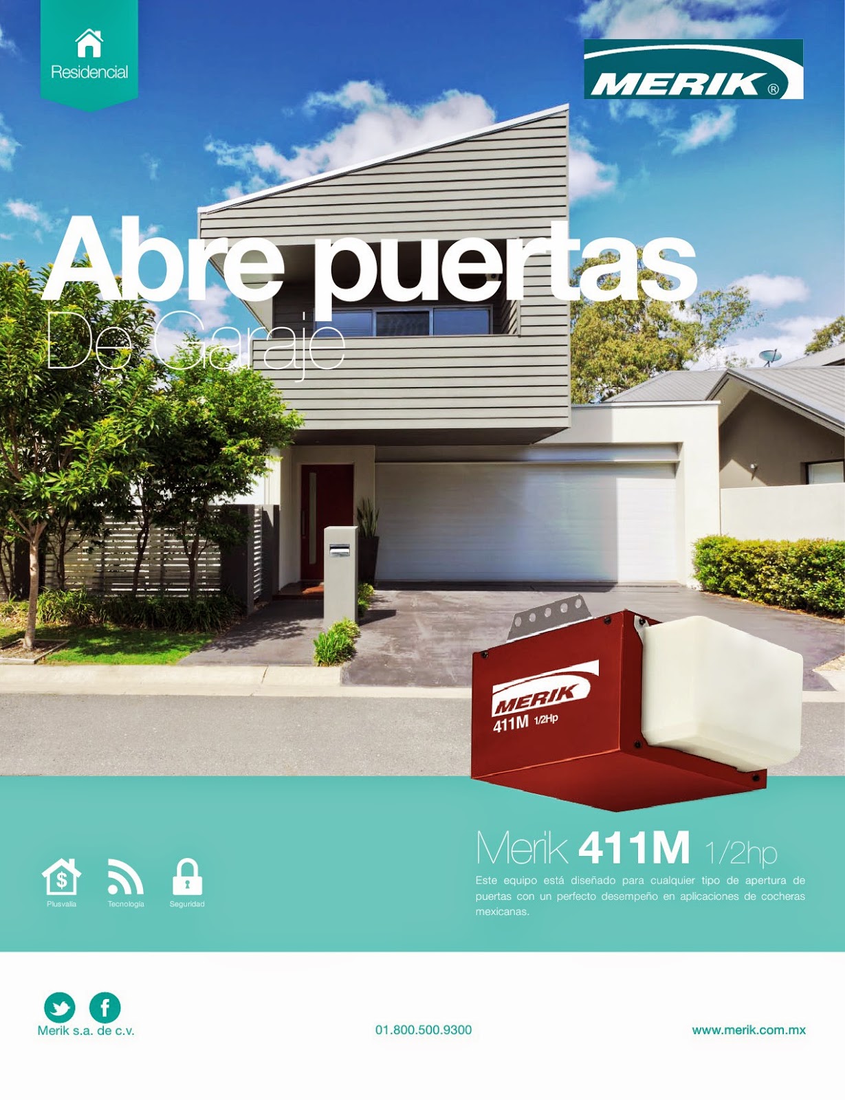 MERIK 411M ~ Puertas Portones Cocheras Automatizados