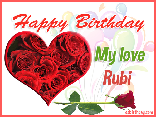Wish Happy Birthday GIFs with Name Rubi
