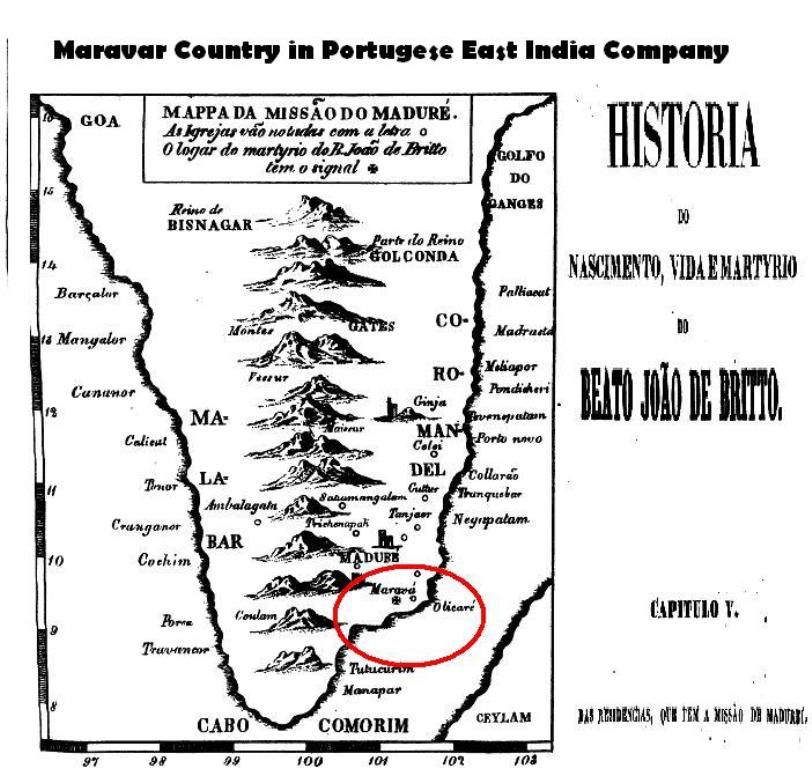 தென்பாண்டி சிங்கங்கள் : Marava Country in East India company Maps
