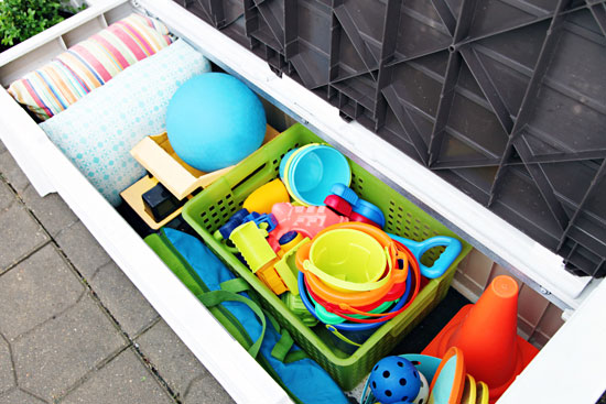 IHeart Organizing: June Monthly Challenge: Outdoor Storage Bench Revamp