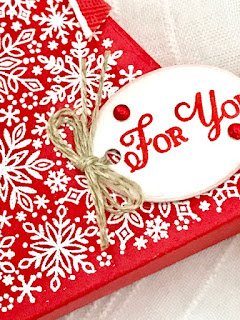 scrimpingmommy: Tree shape candy cane box.