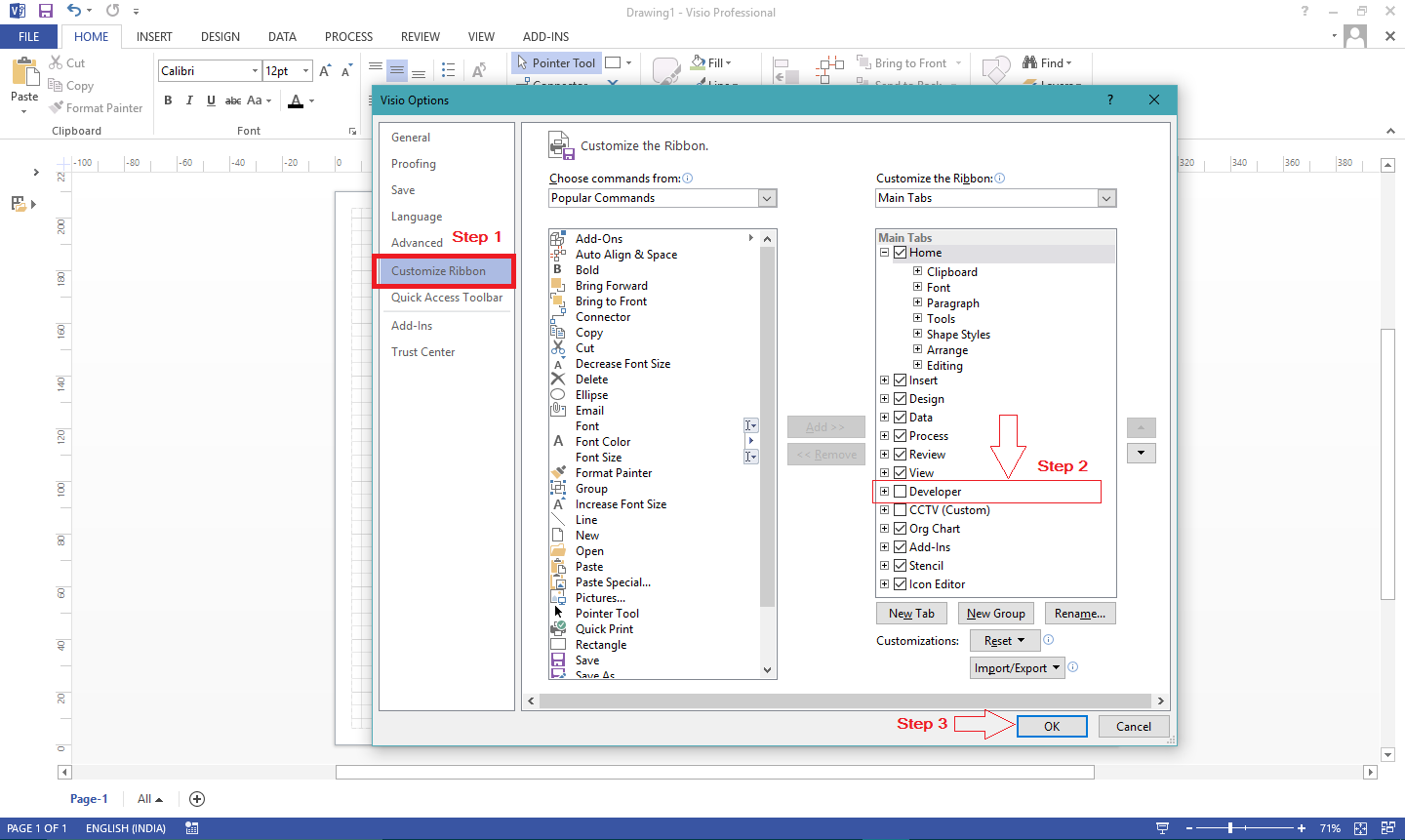 How to Activate Developer Tab in Microsoft Visio ? ~ MyMSV