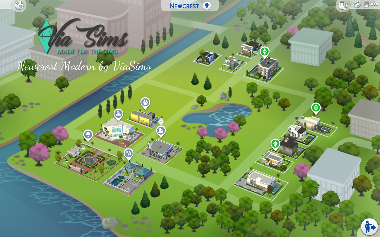 Build Modern Newcrest - The Sims 4 - Via Sims