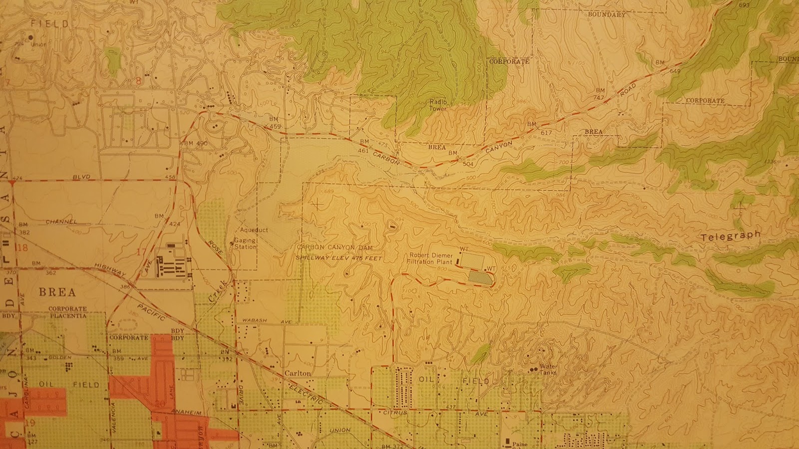 Carbon Canyon Chronicle: Western Carbon Canyon and Brea Area Map, 1964