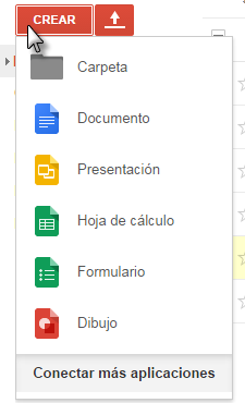 Los botones Crear y Subir ~ tics en educación