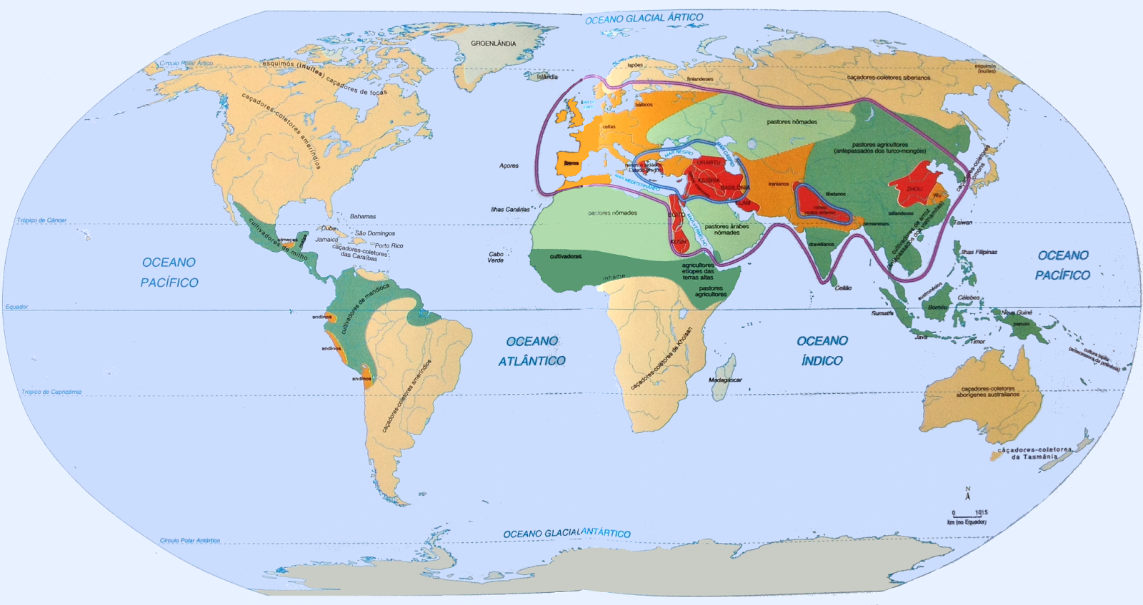 Histo é História: MAPAS HISTÓRICOS - O MUNDO EM 1000 A. C.