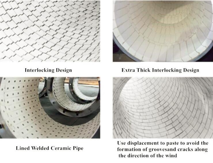 Weldable ceramic tile lined pipe