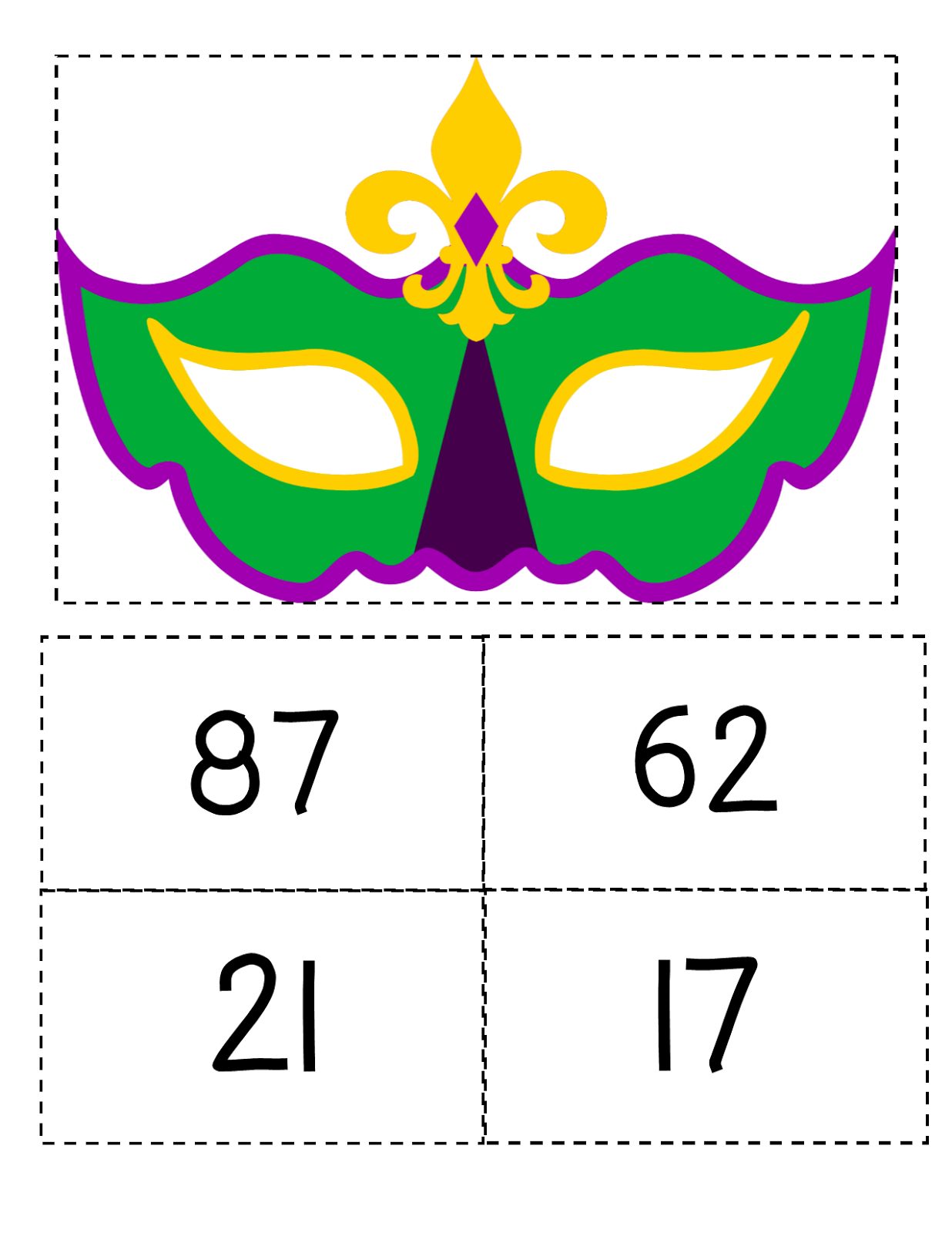 Mardi Gras Madness!!!!!!! Math mini unit on Ten More and Ten Less ...