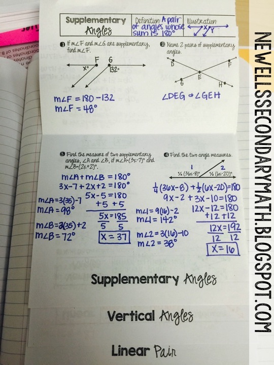 Angle Relationships Flipbook | Mrs. Newell's Math
