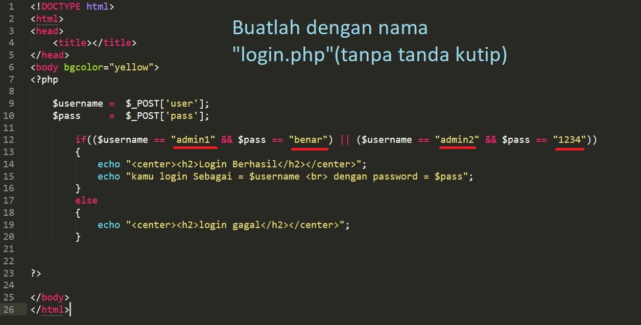 Membuat Form Login Sederhana Menggunakan HTML dan PHP - ZechxCodes