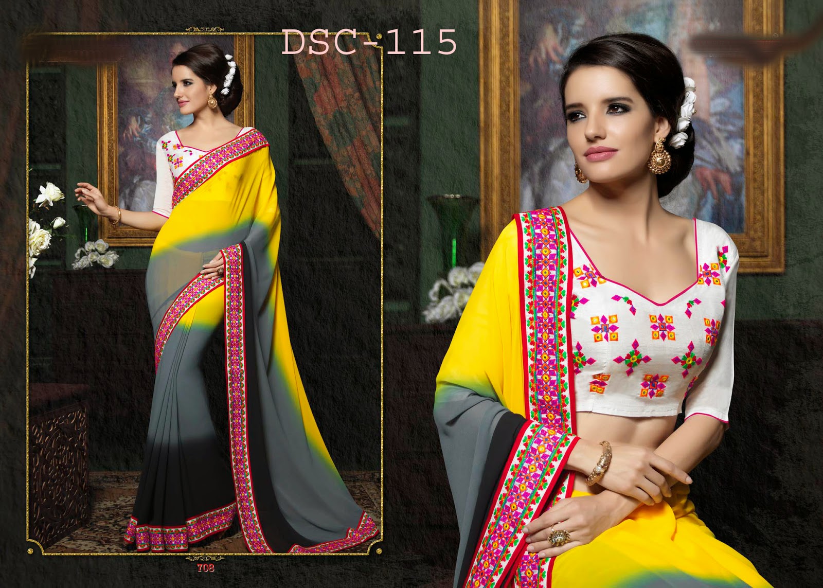www.veerafab.com: Letest Designer dual color saree