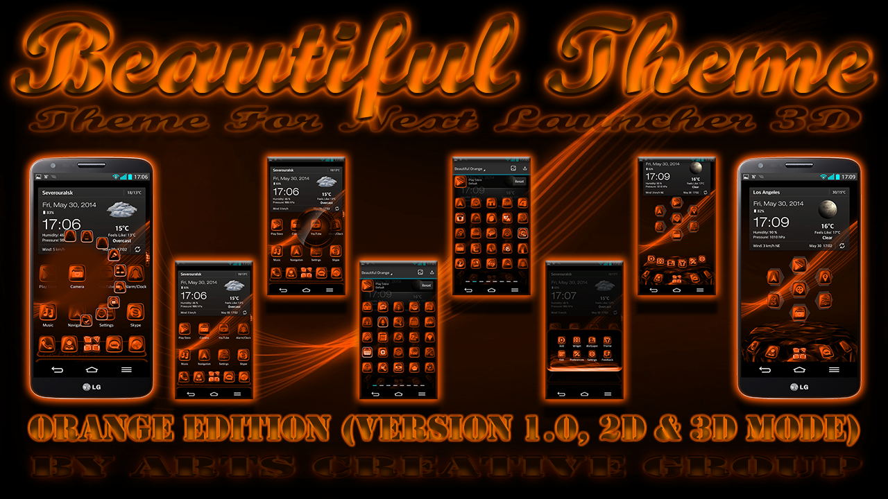 Arts Creative Group: NEXT LAUNCHER 3D THEME: "BEAUTIFUL ORANGE" (FREE ...