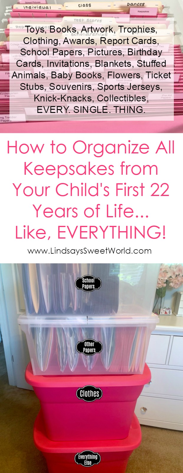 Lindsay's Sweet World: How to Organize ALL Keepsakes from Your Child’s ...