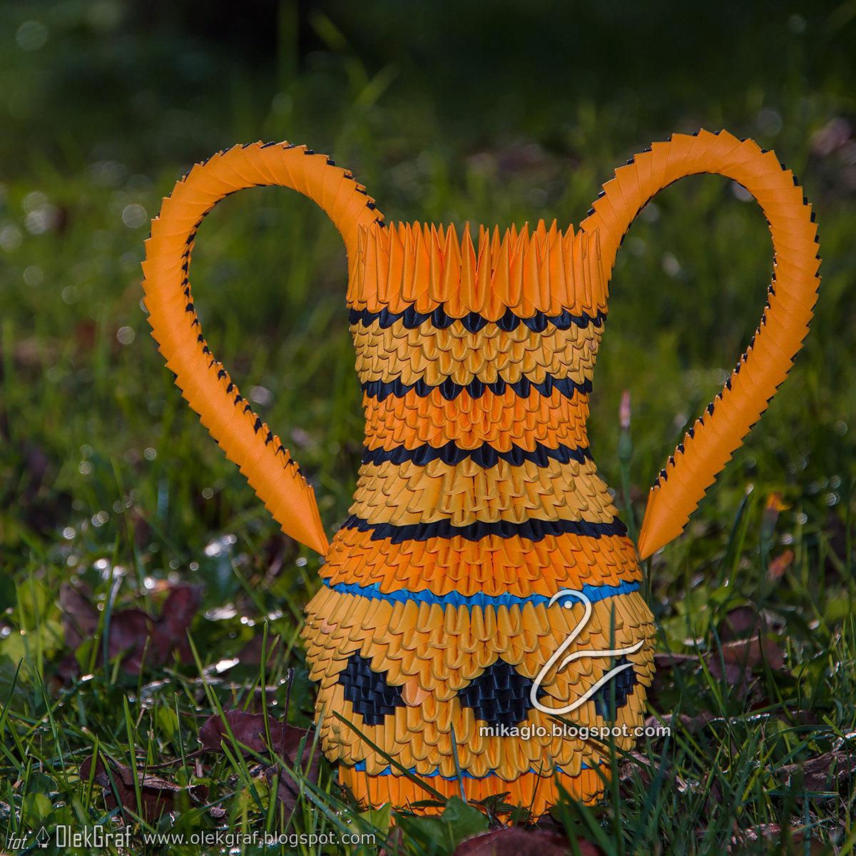 Origami 3d - mikaglo: 324. Wazon z origami w greckim stylu / 3d origami ...