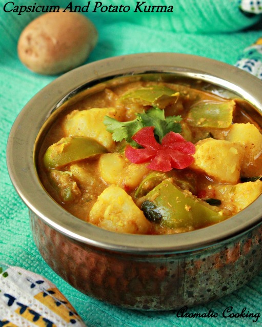 Aromatic Cooking: Capsicum And Potato Kurma/ Curry With Coconut