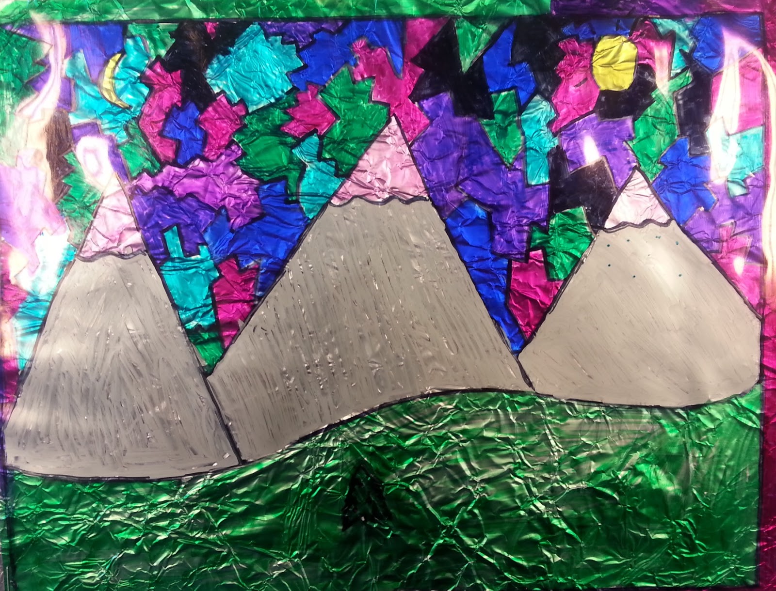 a faithful attempt: Faux Stained Glass using Aluminum Foil and Sharpies