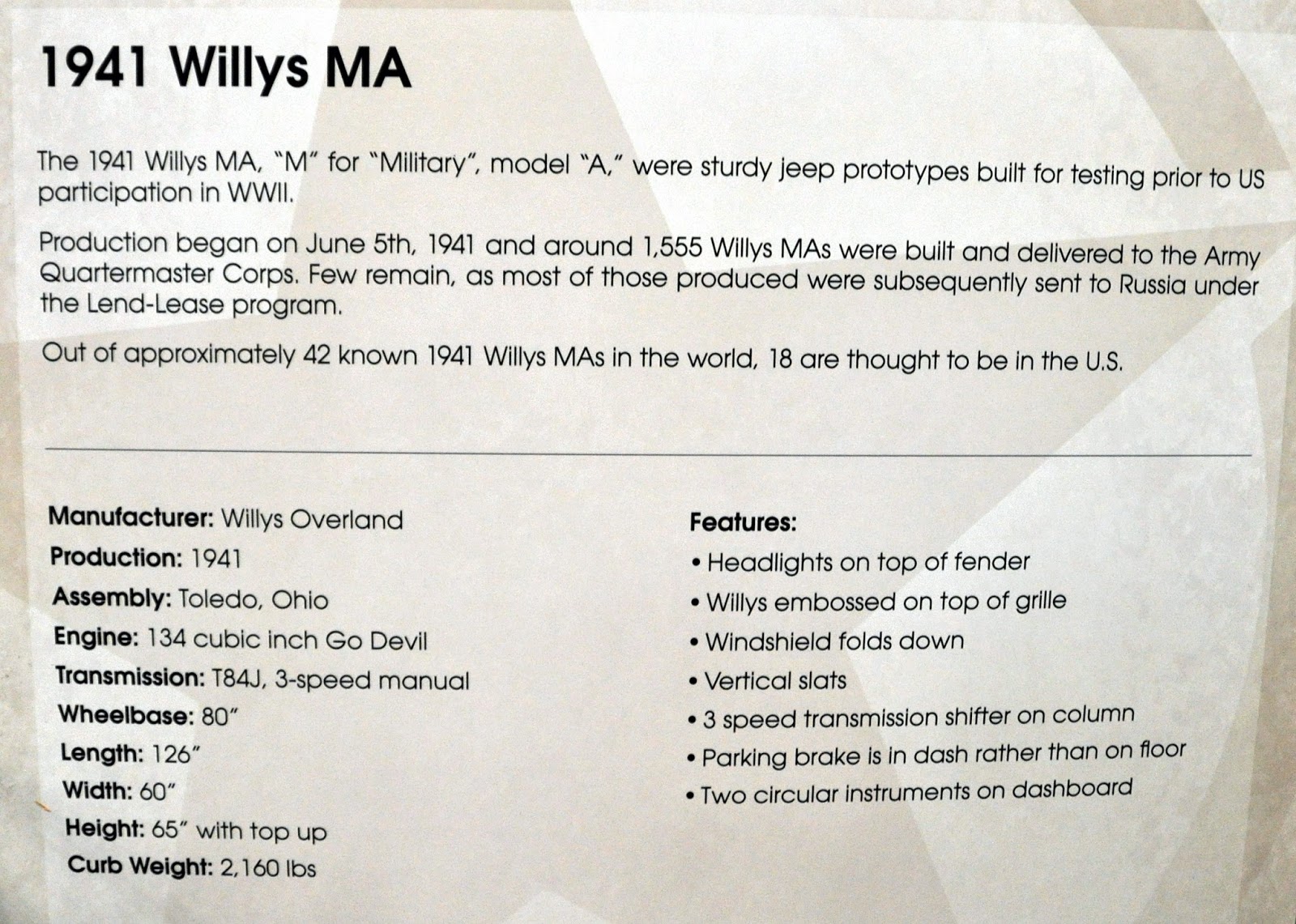 Just A Car Guy: one of 18 known Willys MA in the USA, and only of 45 ...