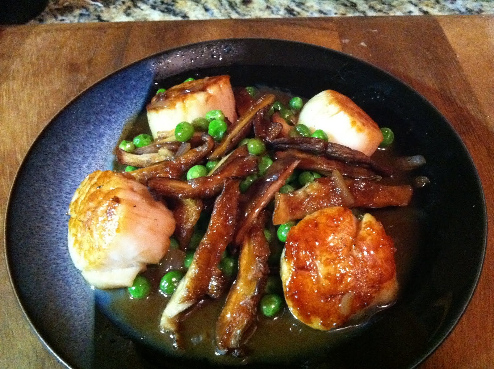 Rock 'n' Roll Gourmet: Scallops with Marsala Shiitake Mushrooms & Peas