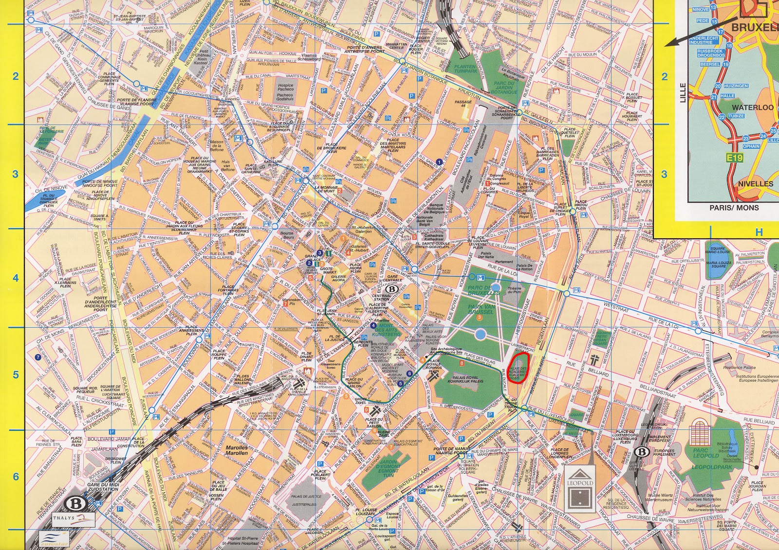 Map of Brussels, Belgium