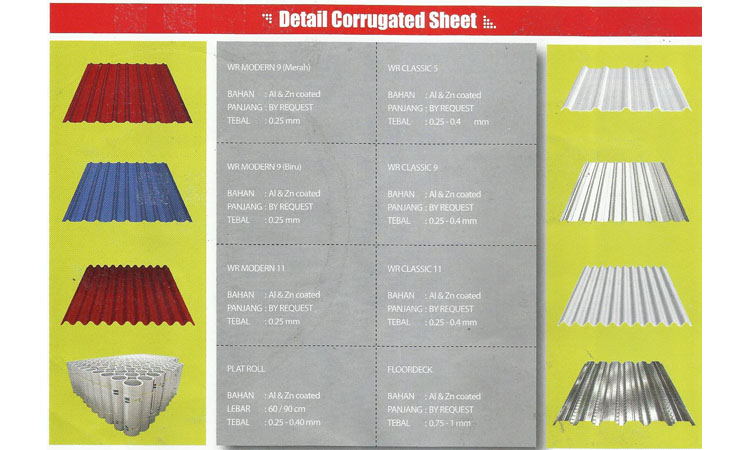 Harga atap galvalum dan harga atap spandek WR - GENTENG METAL SAKURAGI ROOF