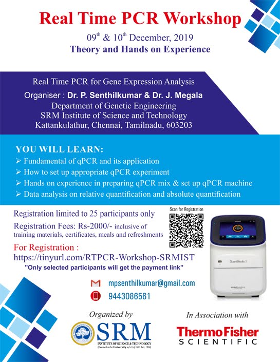 Real Time PCR Workshop for Gene Expression Analysis | 9-10 December 2019