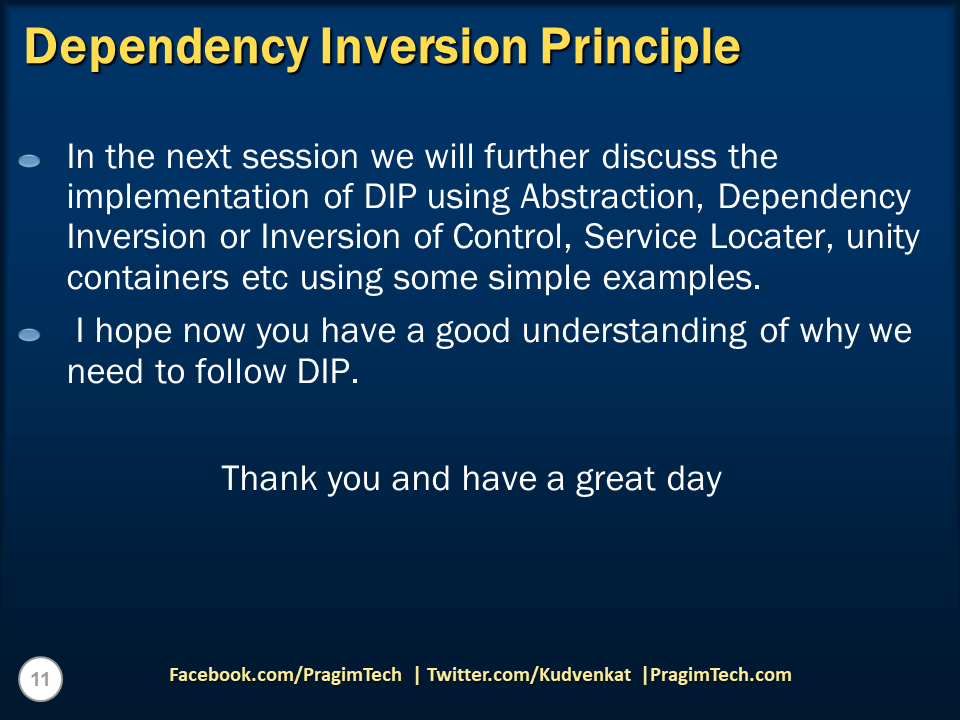 Sql server, .net and c# video tutorial: Dependency Inversion Principle ...