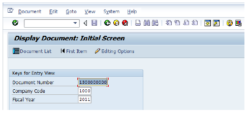 FB03 - Display accounting document - SAP
