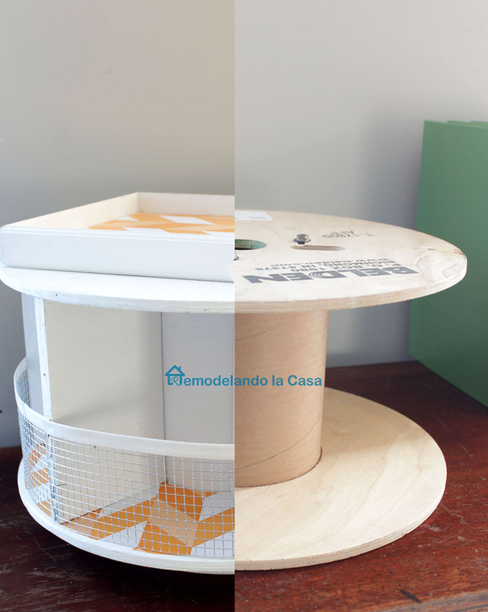 DIY - Wire Spool Desk Organizer - Remodelando la Casa