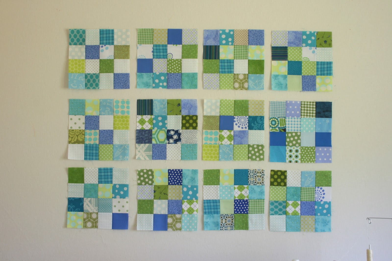 crazy mom quilts: blue and green