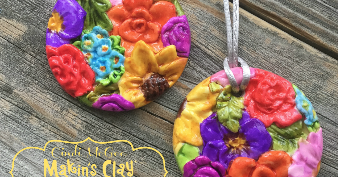Bold Spring Flowers Polymer Clay Pendants