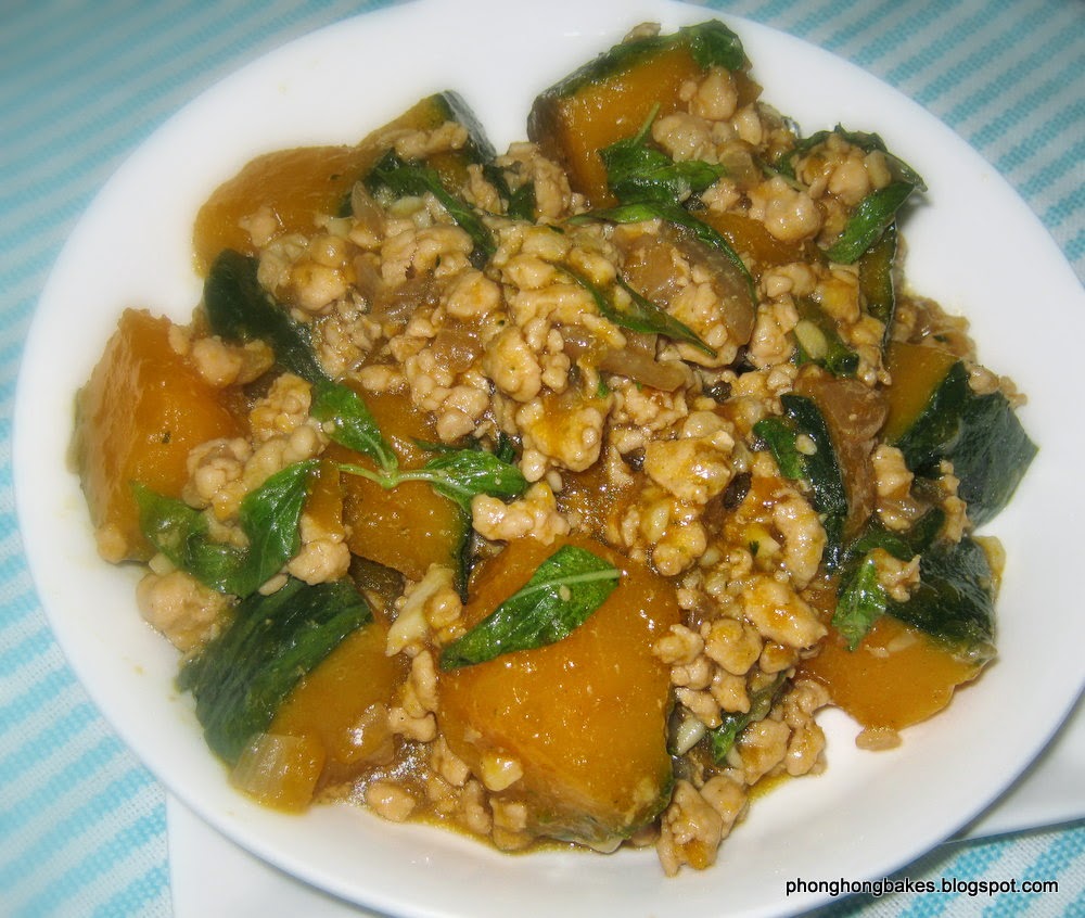 PH the Malaysian Carnivore: Pumpkin with Minced Meat and Basil