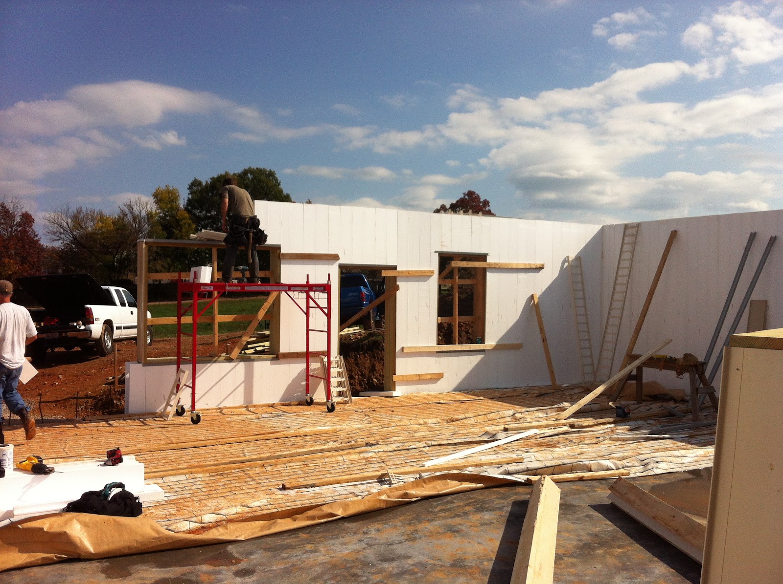 Insulated Concrete Forms TF Systems house: Basement walls are up