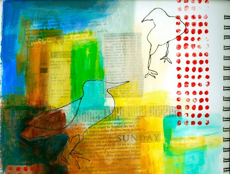 collage journeys by Jane Davies: More Blind Scribble