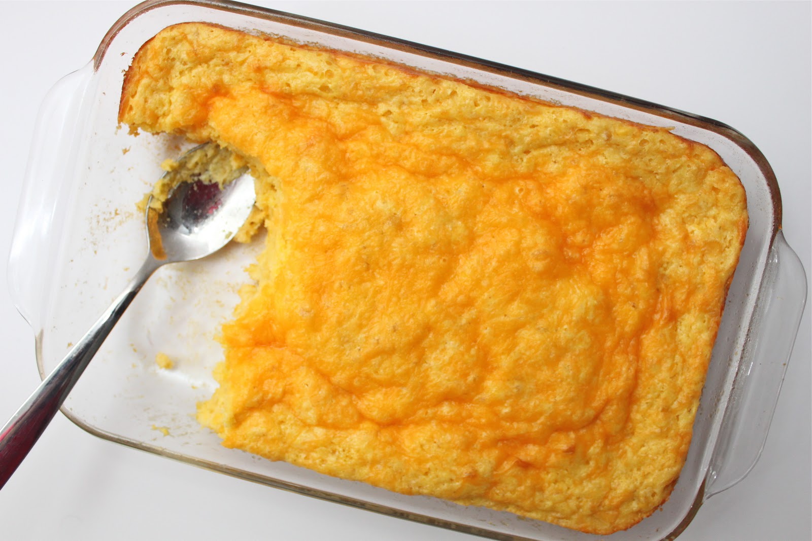 Cheesy Cornbread Pudding {Recipe} - Smashed Peas & Carrots