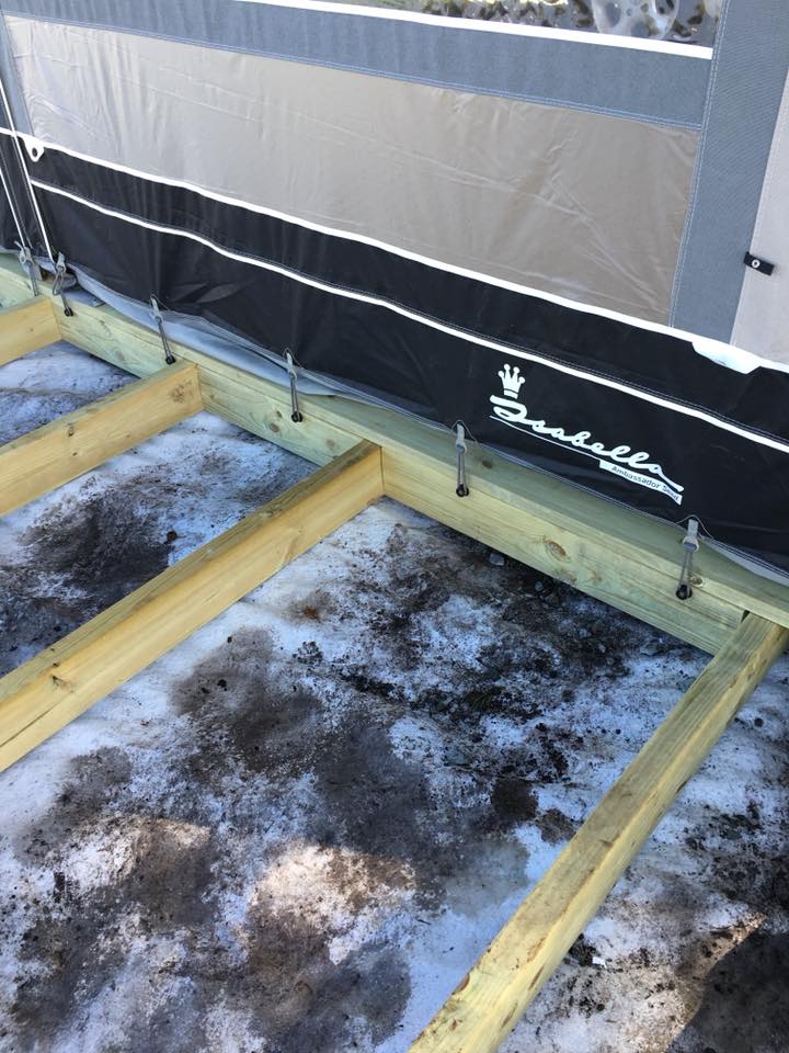 Husvagnsbloggen - Caravan blog: Hur man sätter fast förtältet i trallgolv