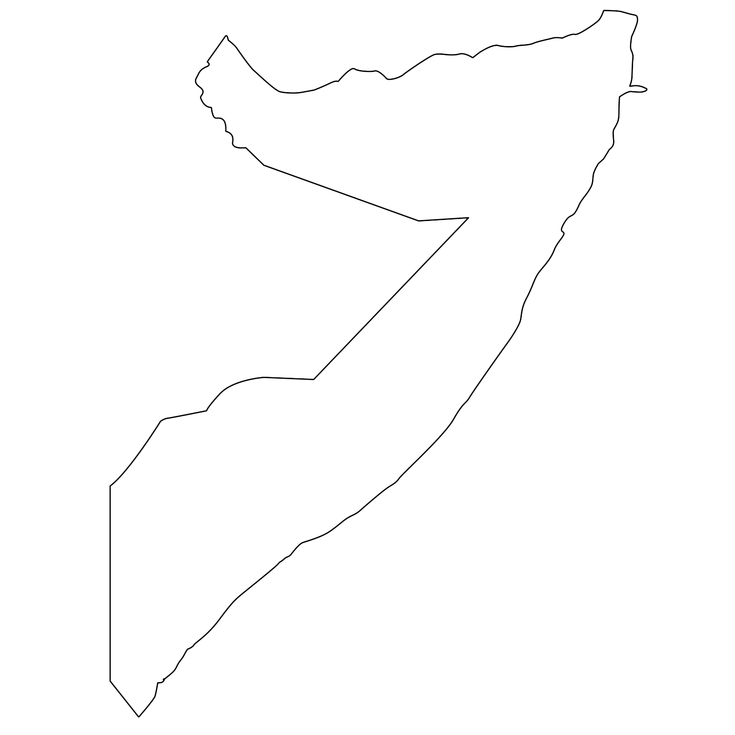 Printable Blank Somalia Map With Outline Transparent Map | Images and ...